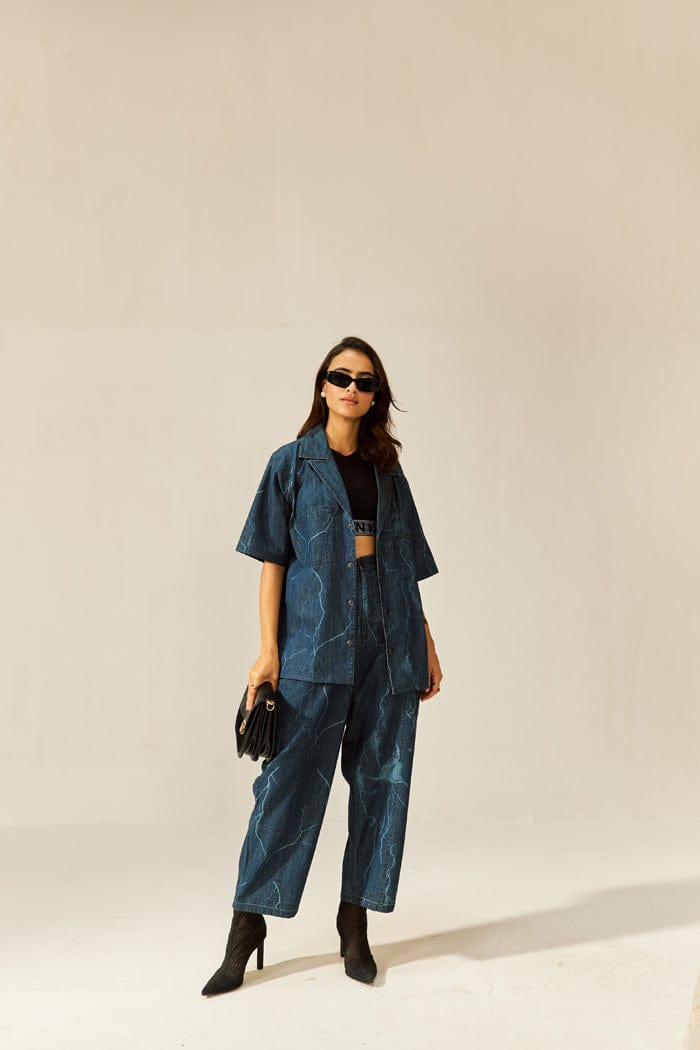 DEBB UTILITY SHIRT AND RELAXED PANTS CO-ORD SET FOR WOMEN BY SPACE